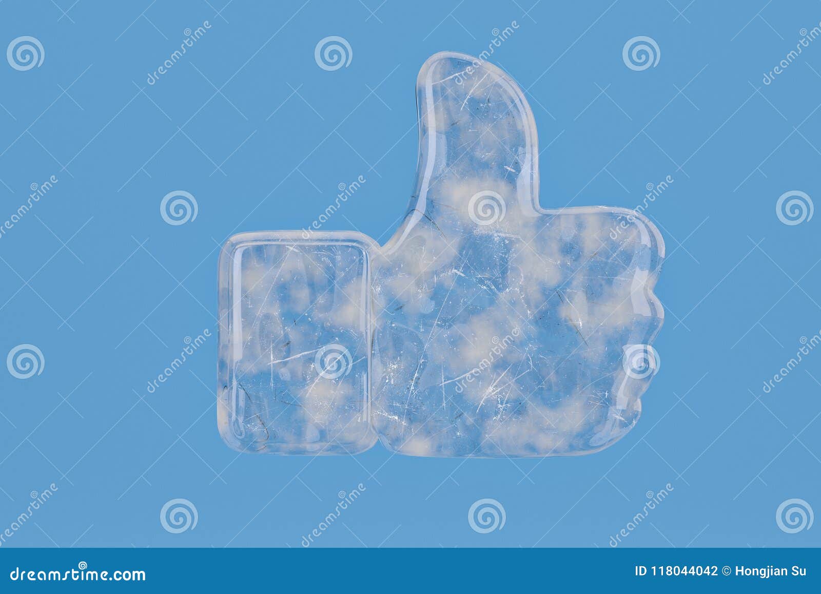 Ice Like Symbol on Blue Background Include Path.3D Illustration ...