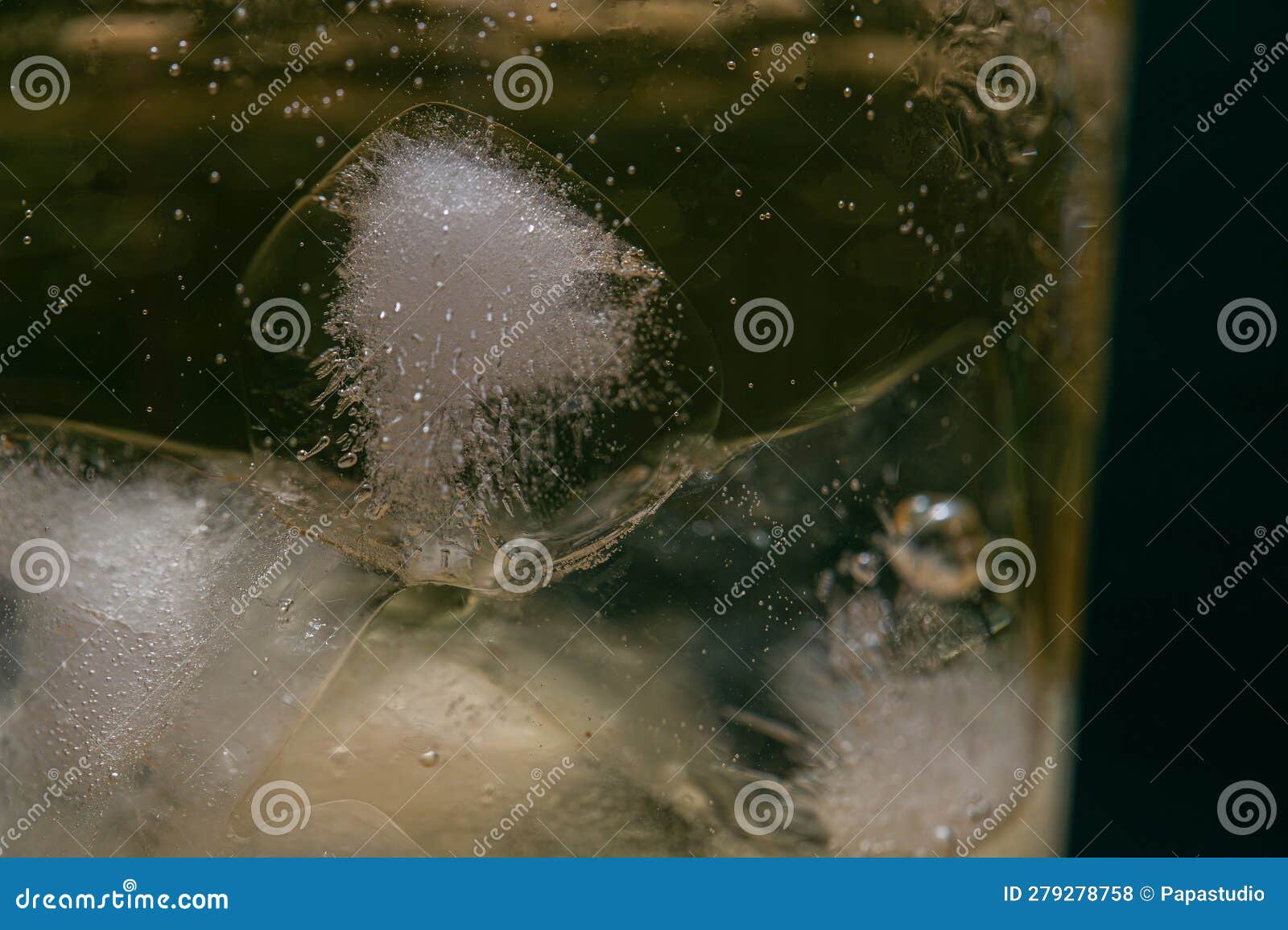 Ice Liquid in the Glass. Ice Cube Stock Photo - Image of brown, brandy ...