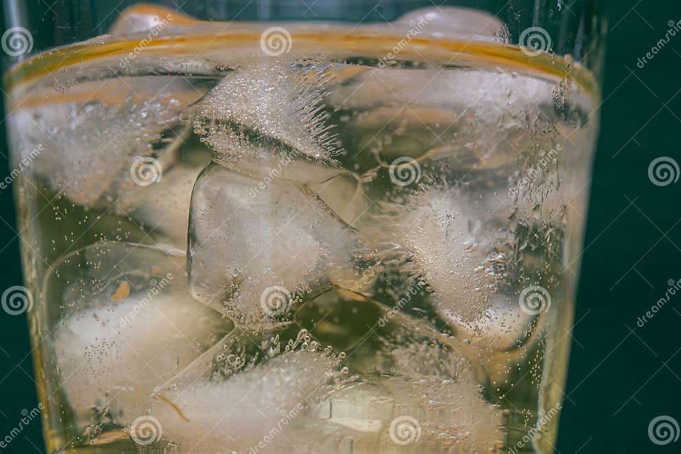 Ice Liquid in the Glass. Ice Cube Stock Image - Image of freshness ...