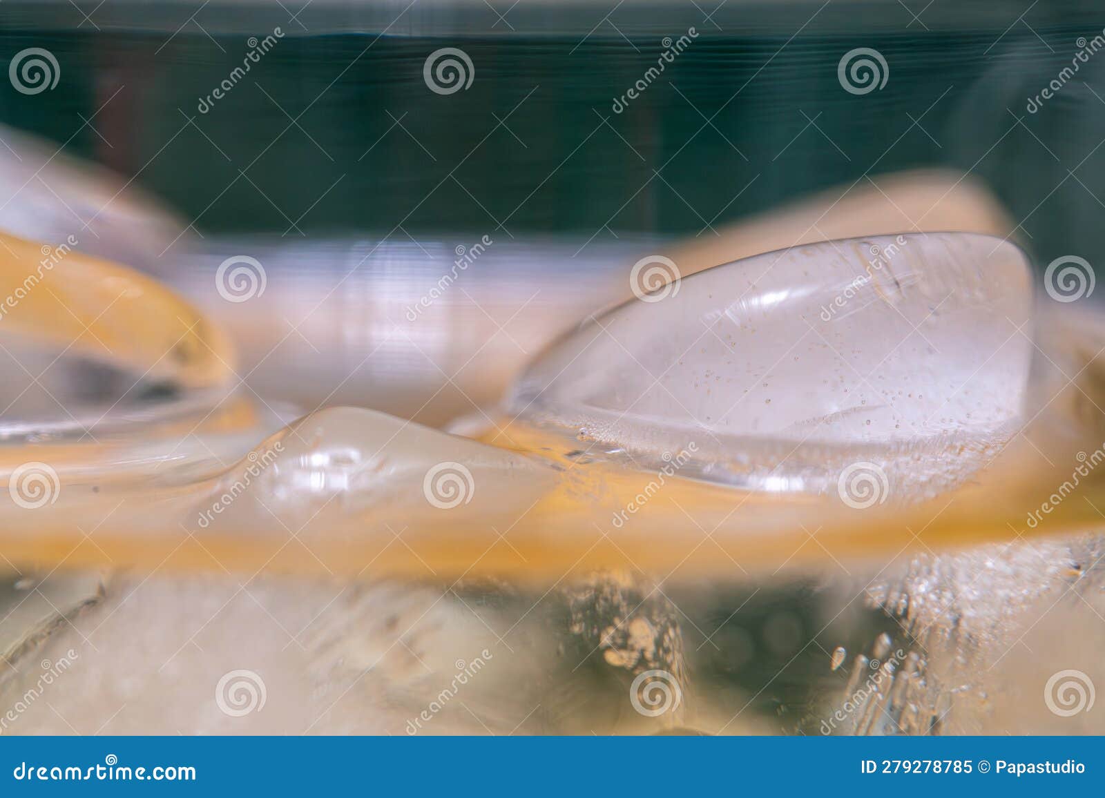 Ice Liquid in the Glass. Ice Cube Stock Image - Image of macro, brown ...