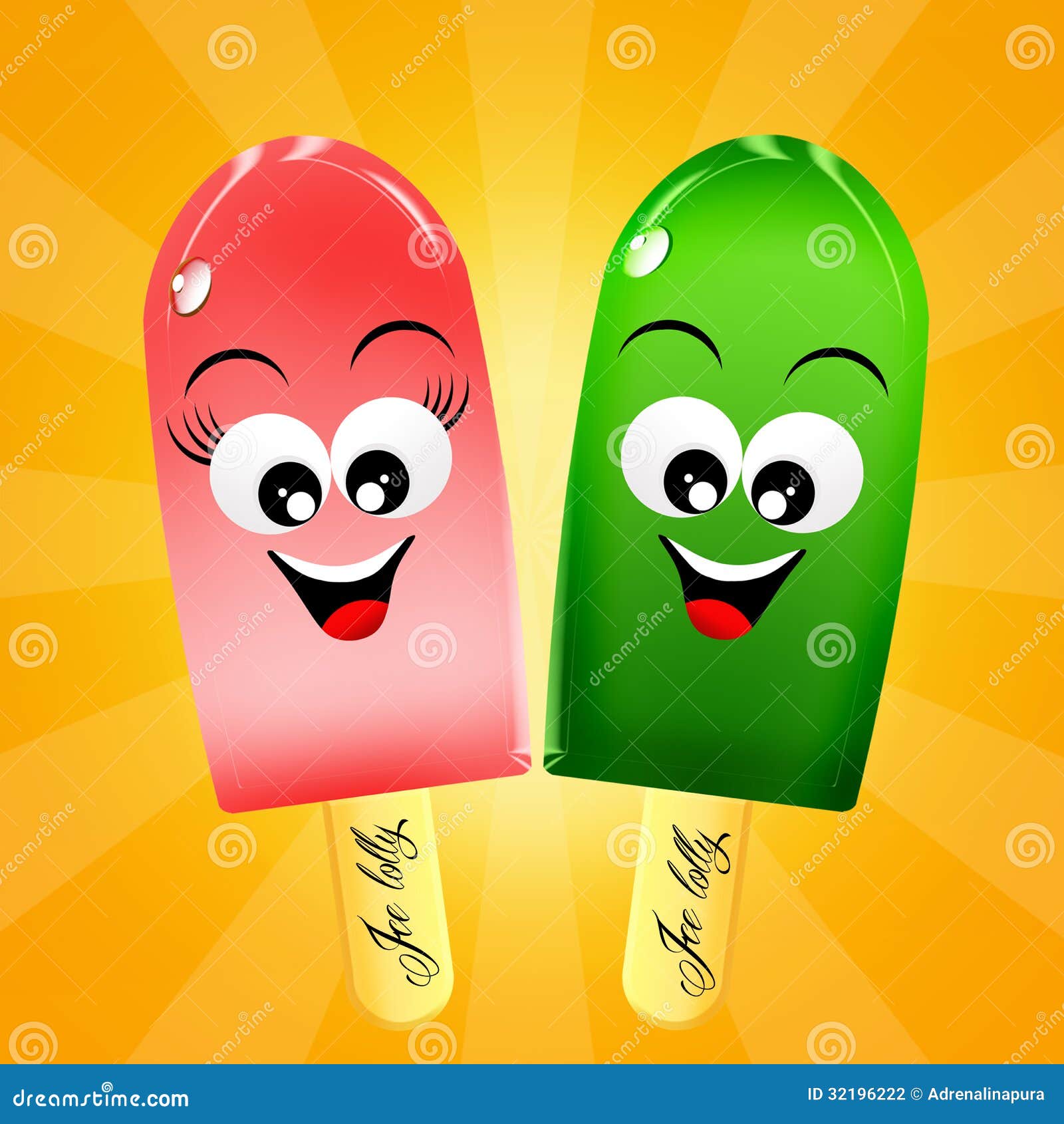 Ice lolly cartoon stock illustration. Illustration of drop - 32196222