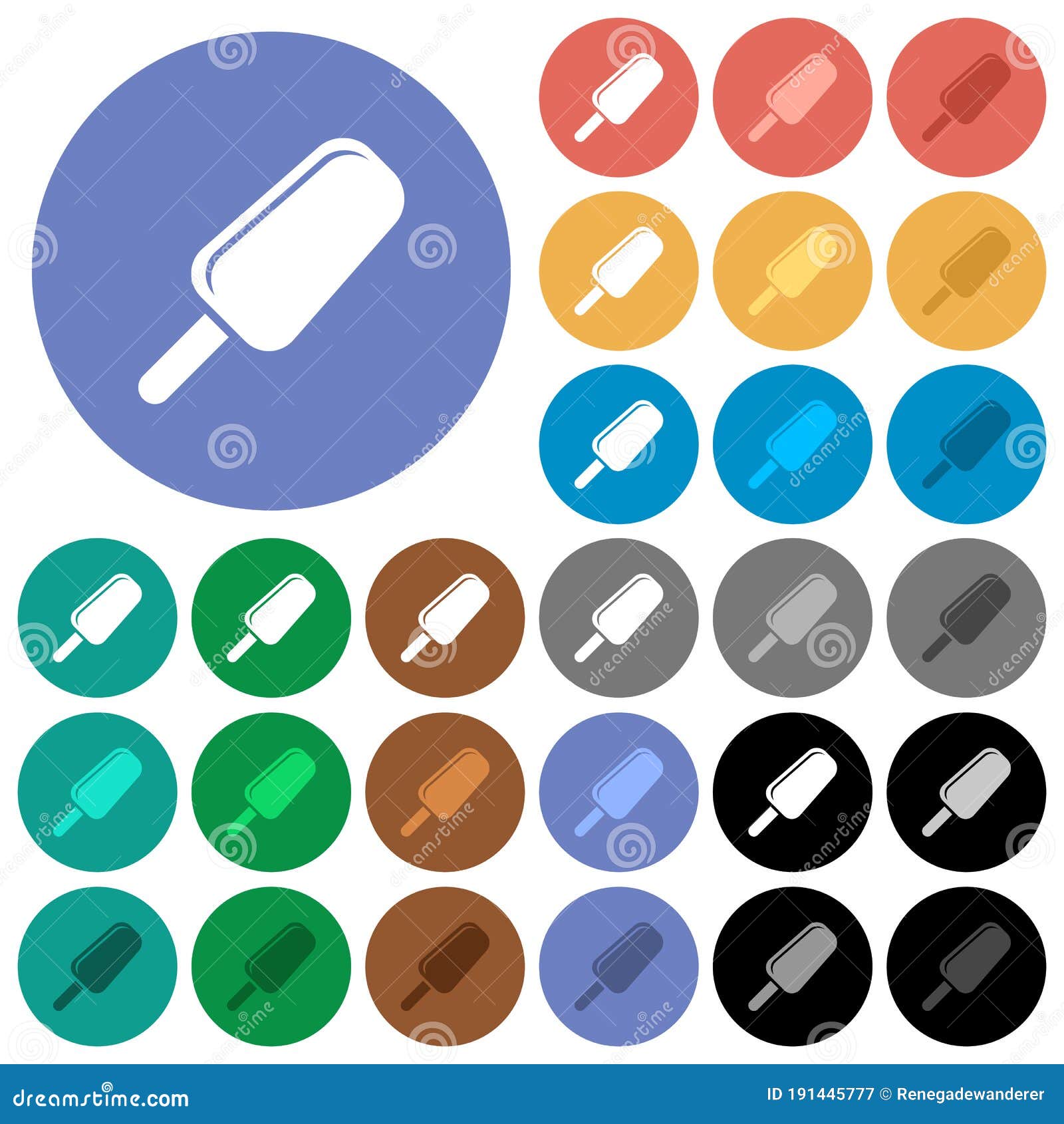 Ice Lolly Round Flat Multi Colored Icons Stock Vector - Illustration of ...