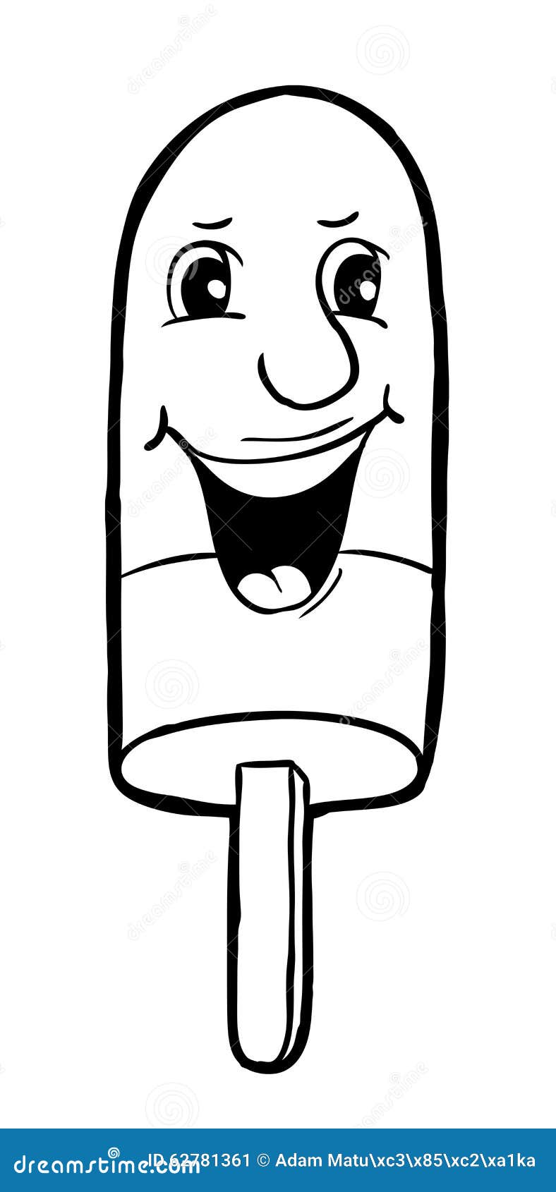 Ice lolly with smile stock vector. Illustration of clipart - 62781361