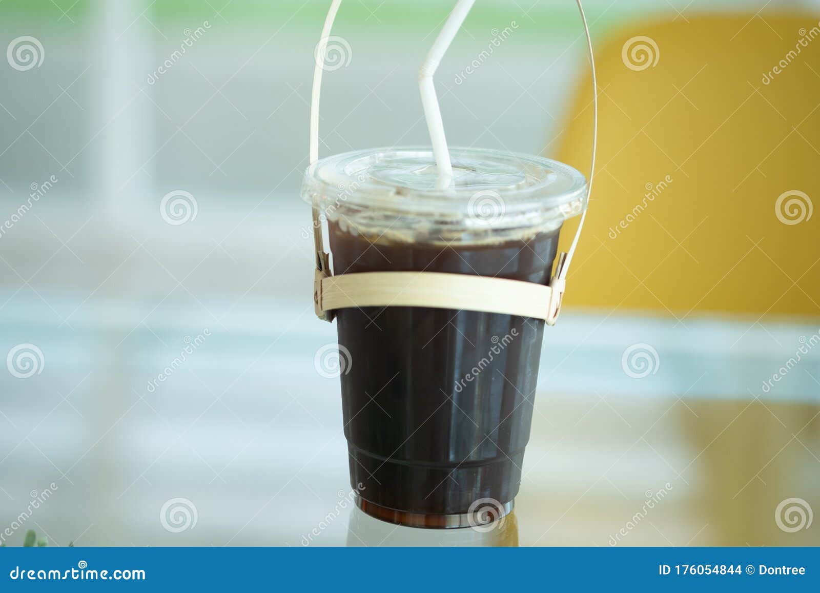 Ice Long Black Coffee in Coffee Shop Stock Photo - Image of tasty ...