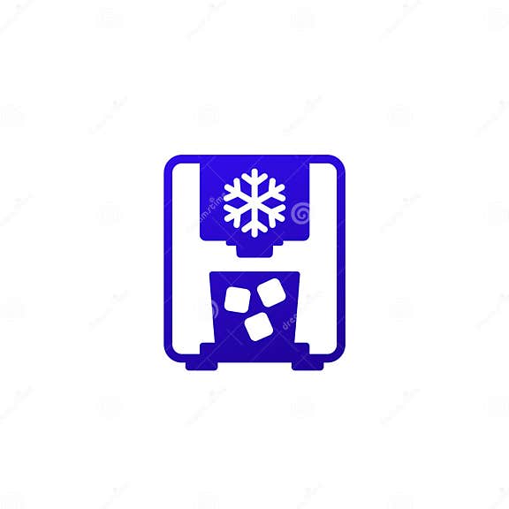 Ice Maker Icon on White, Vector Stock Illustration - Illustration of ...