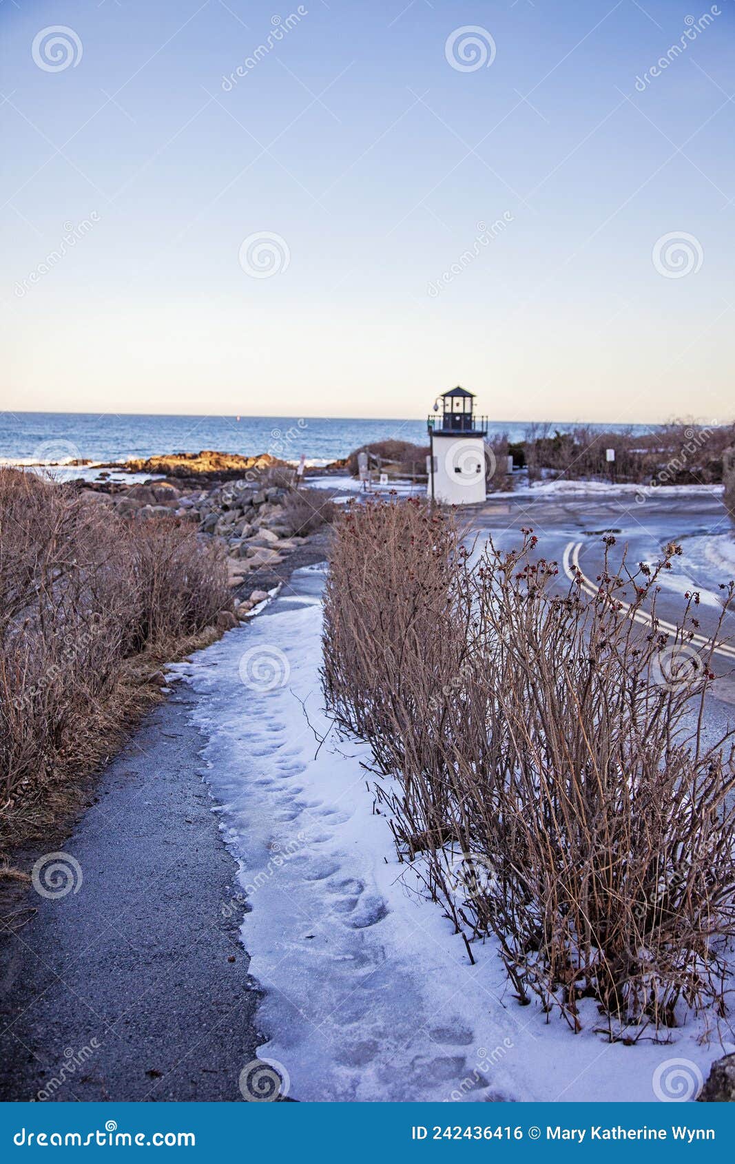 Ice on Marginal Way in Ogunquit by the Lobster Point Lighthouse in ...