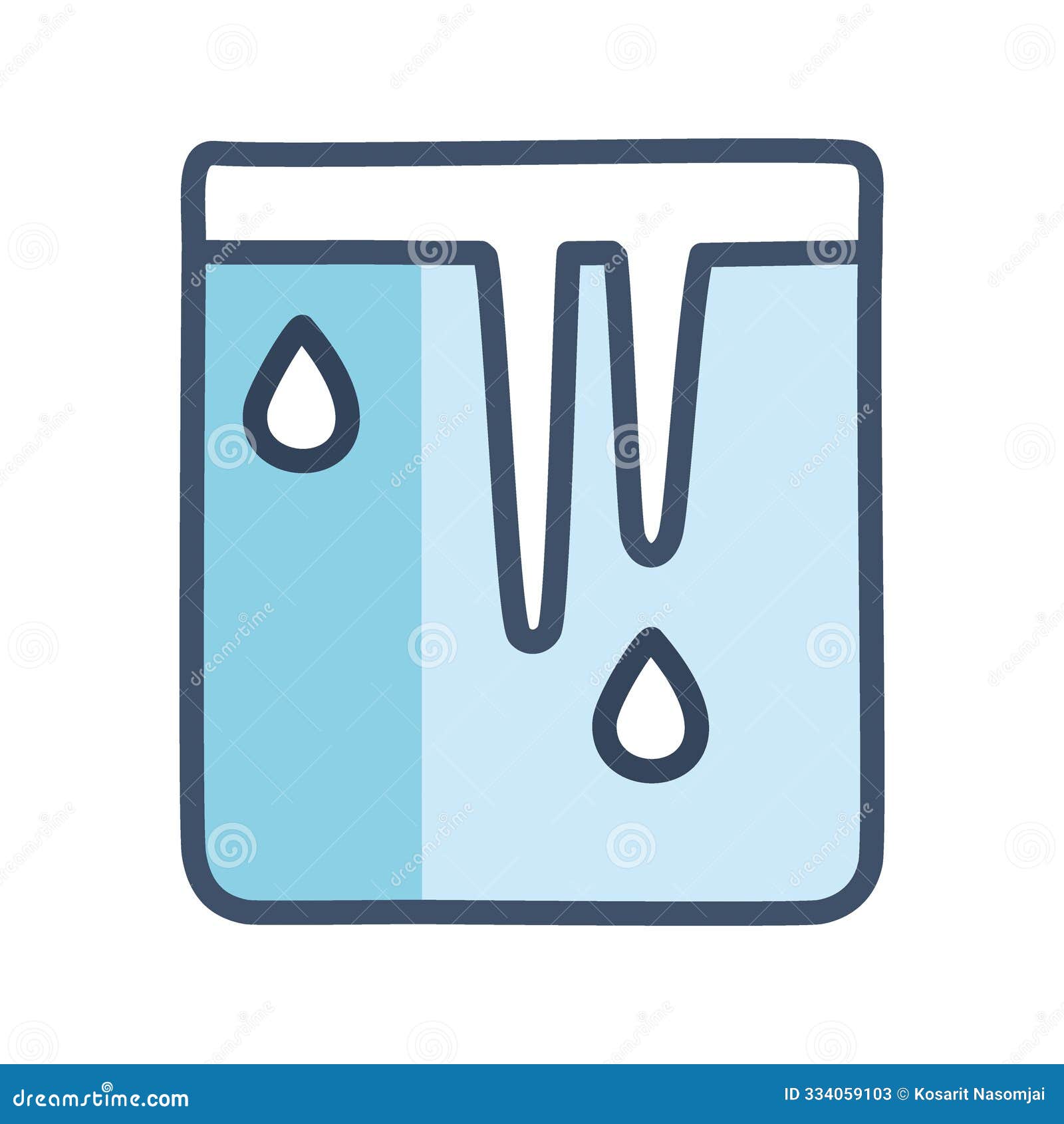 Ice Melting in Glass. Frozen Water Melting and Dripping into a Glass ...