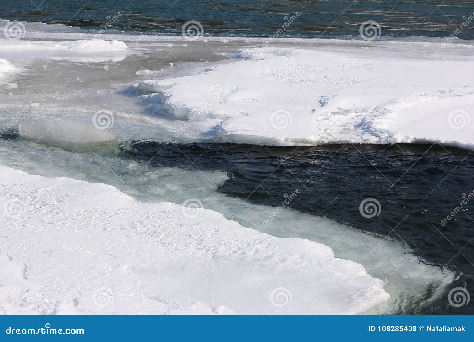 Ice Melting on the River in the Spring Stock Photo - Image of closeup ...