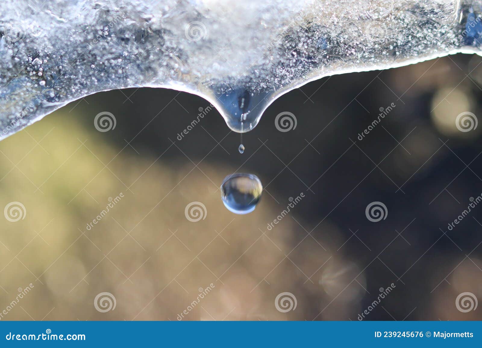 Ice Melting: Sphere-shaped Water Drop Stock Photo - Image of horizontal ...