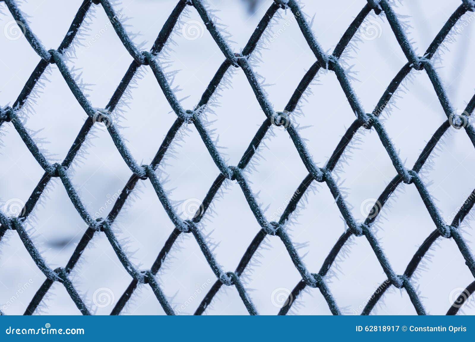 Ice on mesh fence stock image. Image of abstraction, fencing - 62818917
