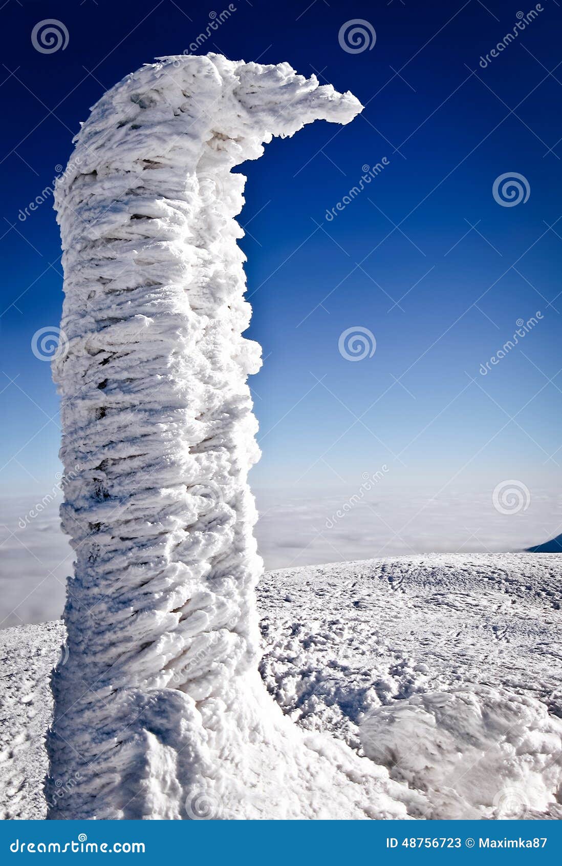 Ice Monument on Mountain Top Stock Image - Image of goverla, infinity ...
