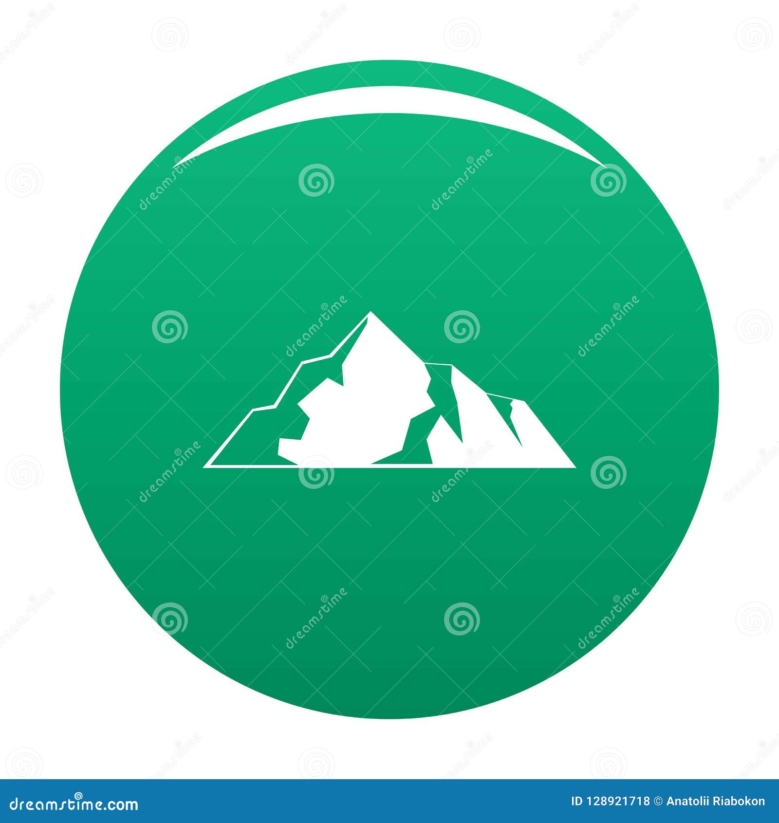 Ice Mountain Icon Vector Green Stock Vector - Illustration of travel ...