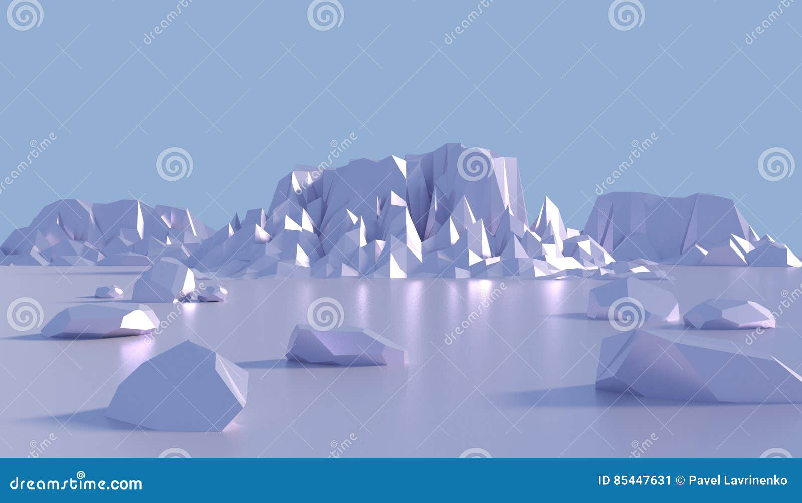 Ice mountains. 3D render stock illustration. Illustration of rock ...
