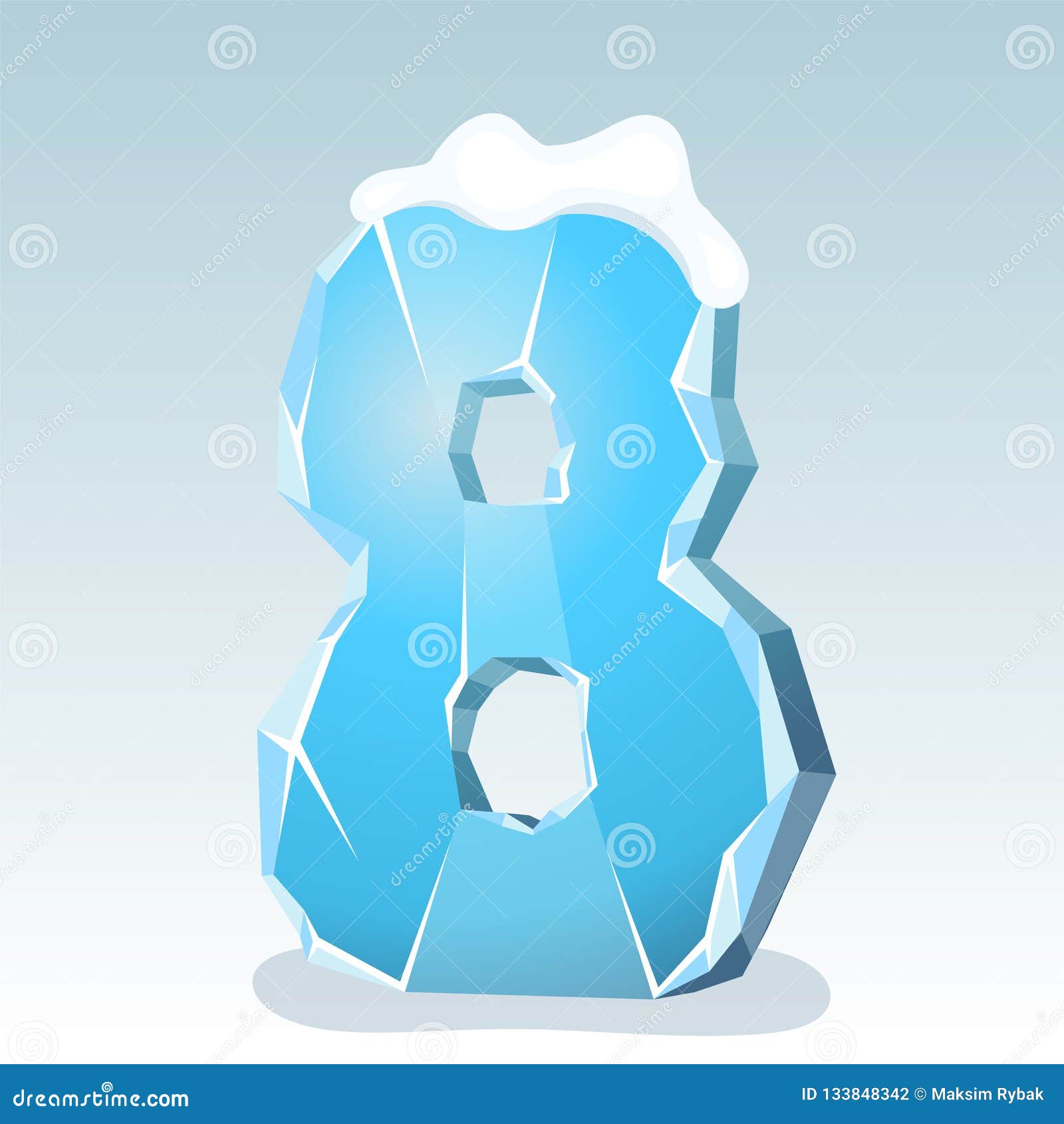 Ice number eight stock vector. Illustration of year - 133848342