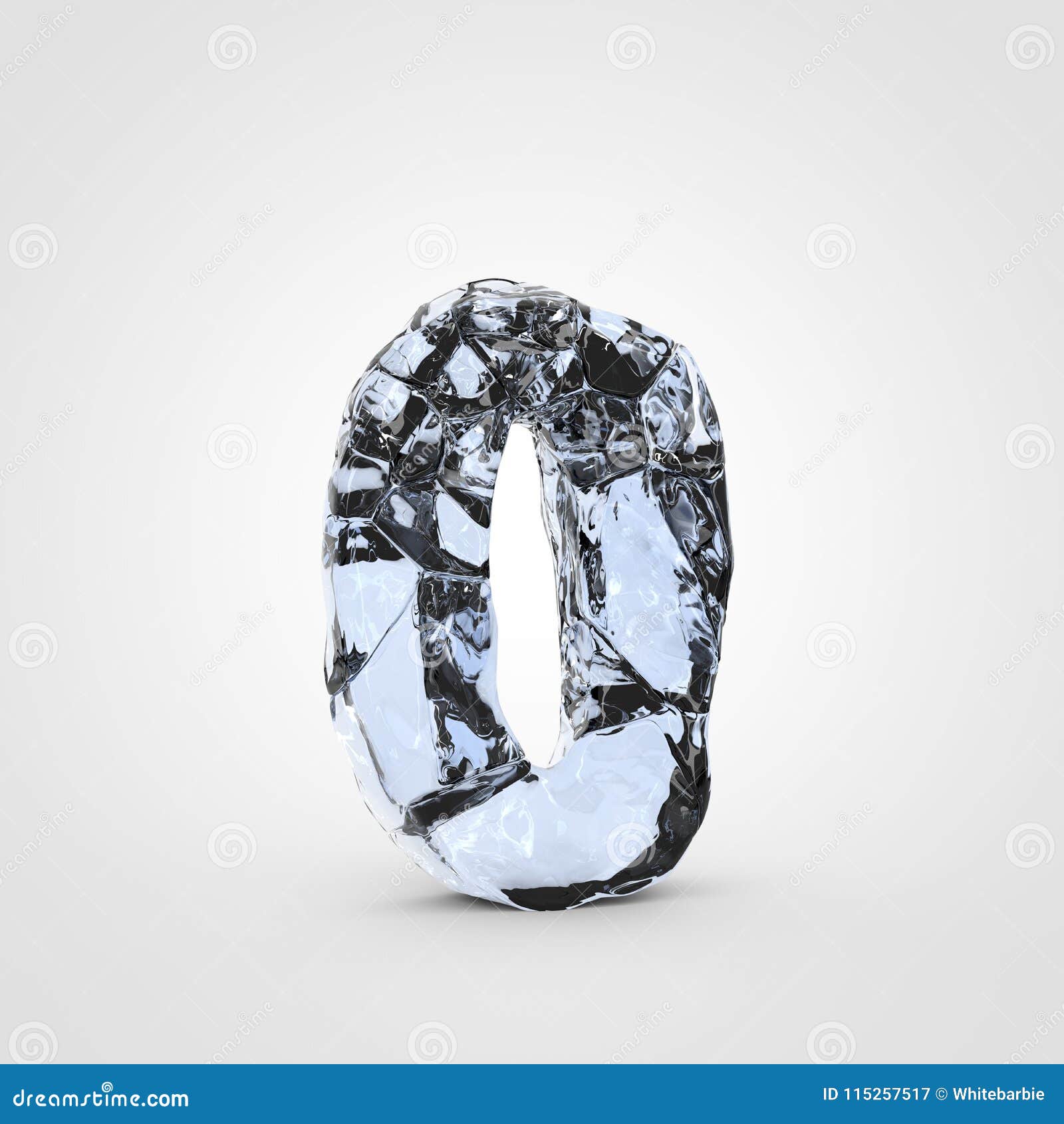Ice Number 0 Isolated on White Background. Stock Illustration ...