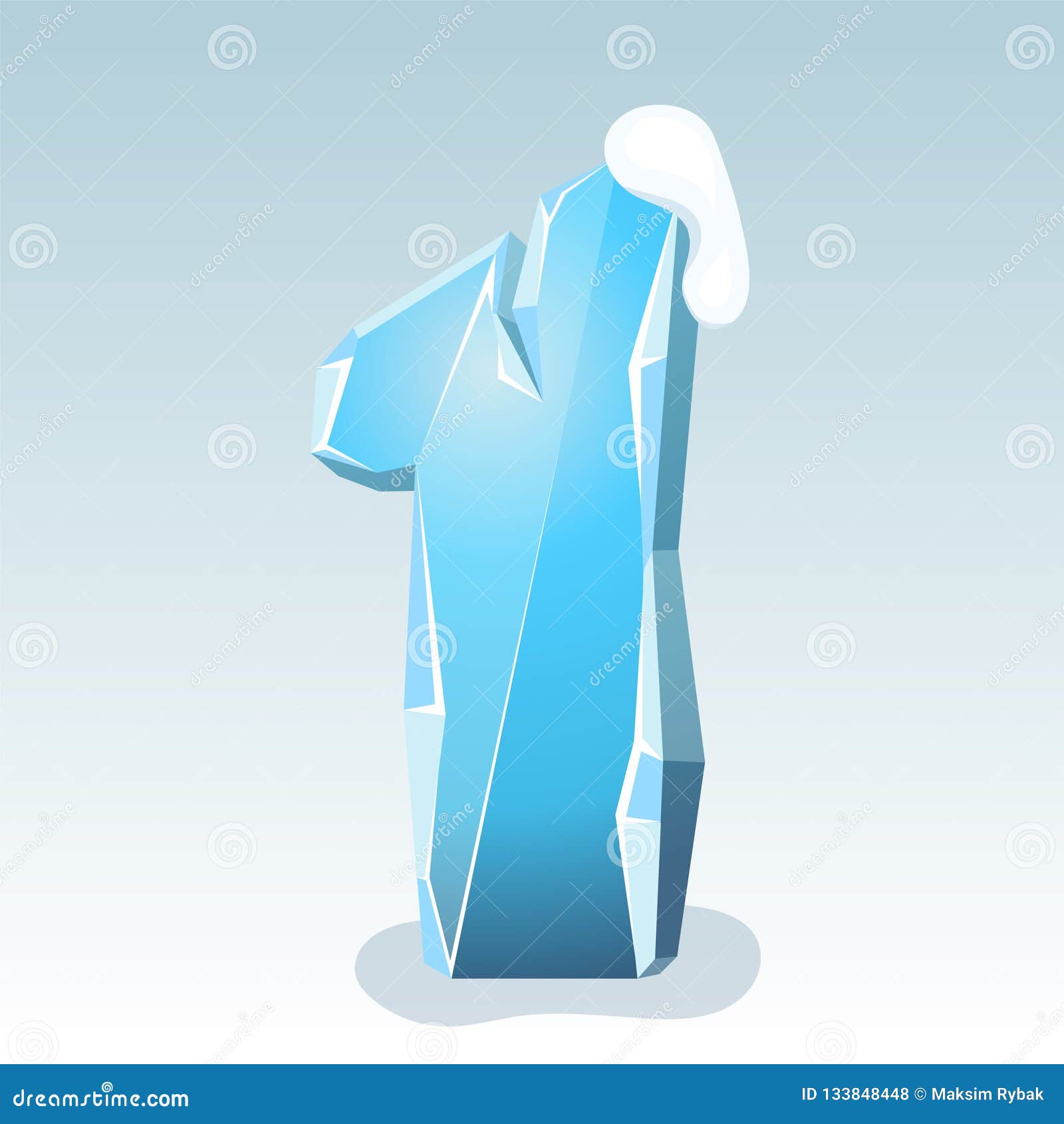 Ice number one stock vector. Illustration of history - 133848448