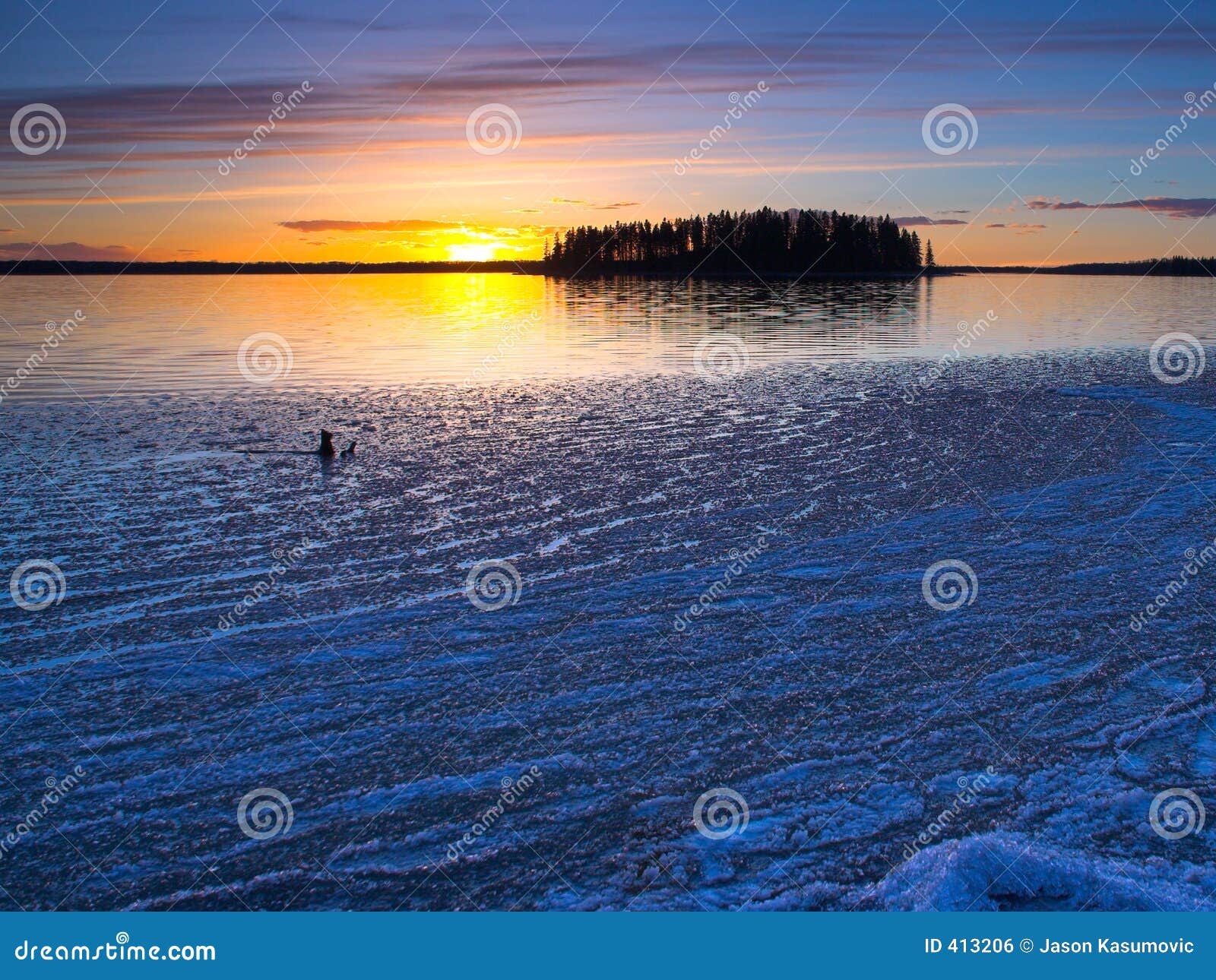 Ice Out stock photo. Image of sunset, gorgeous, dawn, melt - 413206