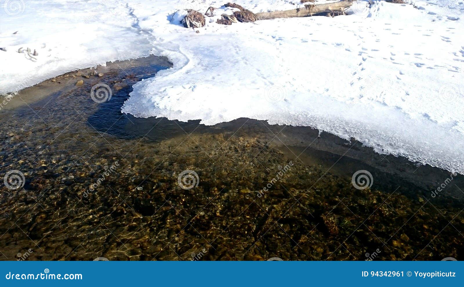 Ice over river stock image. Image of shadow, landscape - 94342961