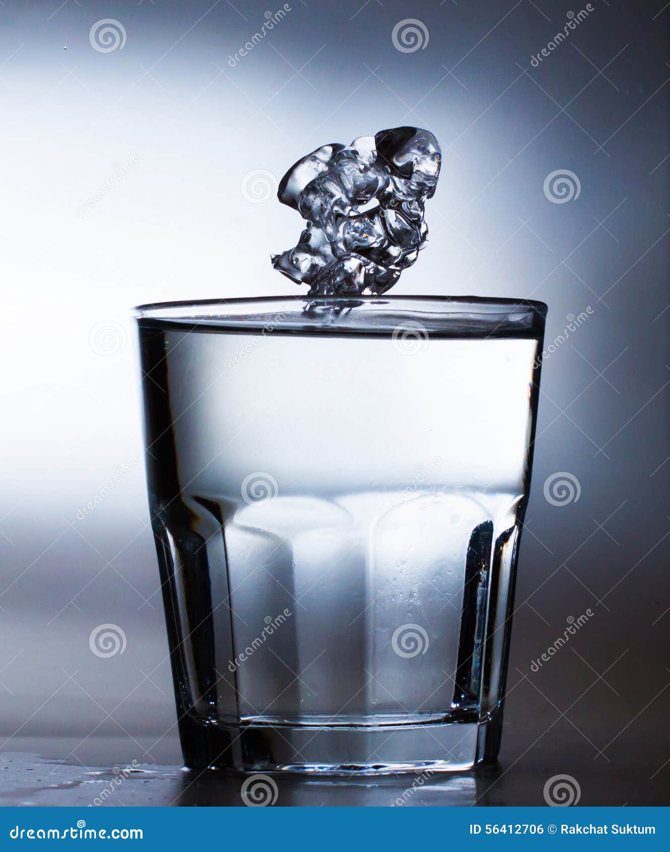 Ice over the water glass stock photo. Image of blue, motion - 56412706