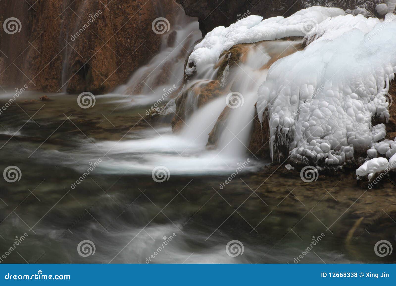 Ice over waterfall stock photo. Image of thaw, movement - 12668338