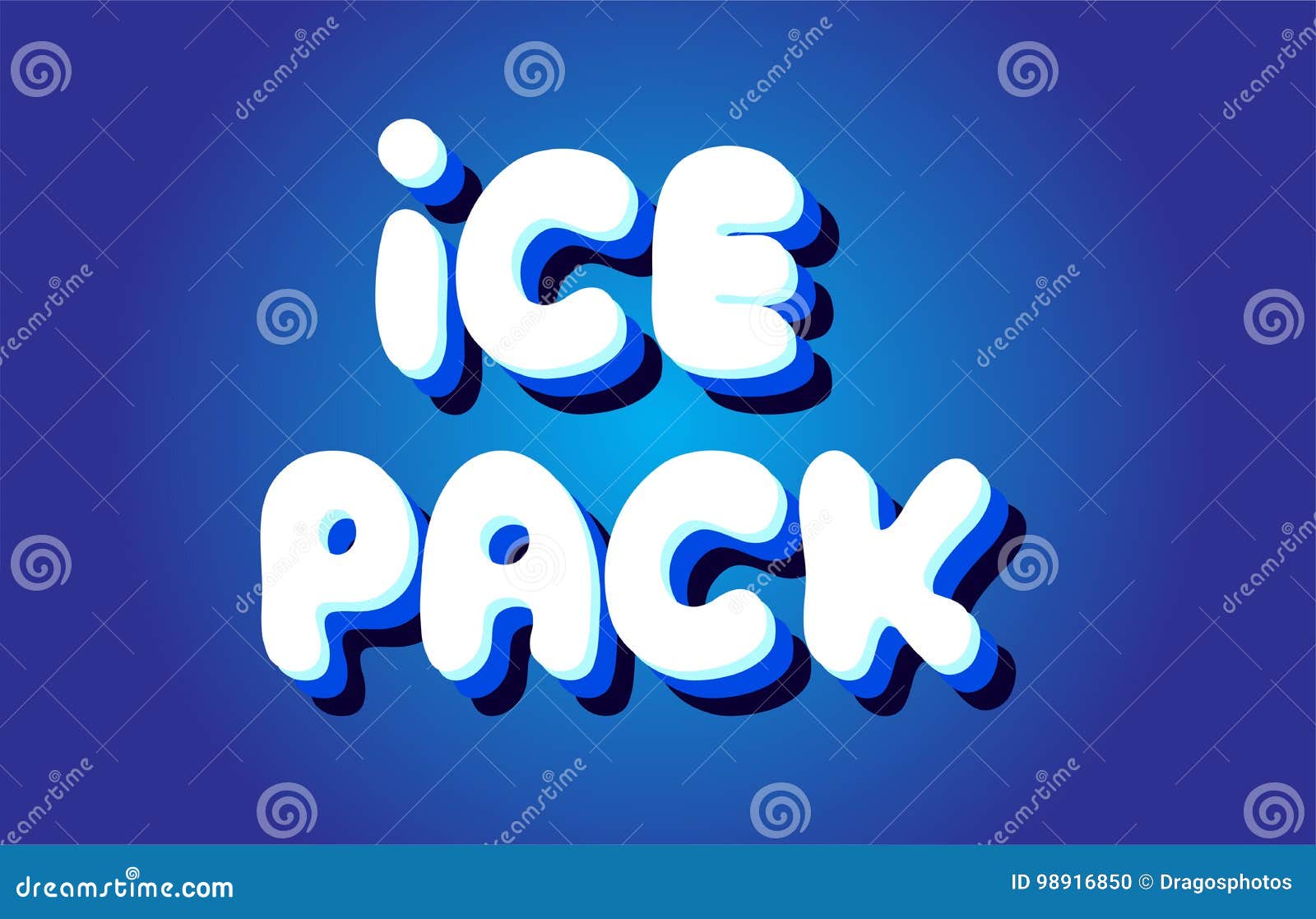 Ice Pack Text 3d Blue White Concept Vector Design Logo Icon Stock ...