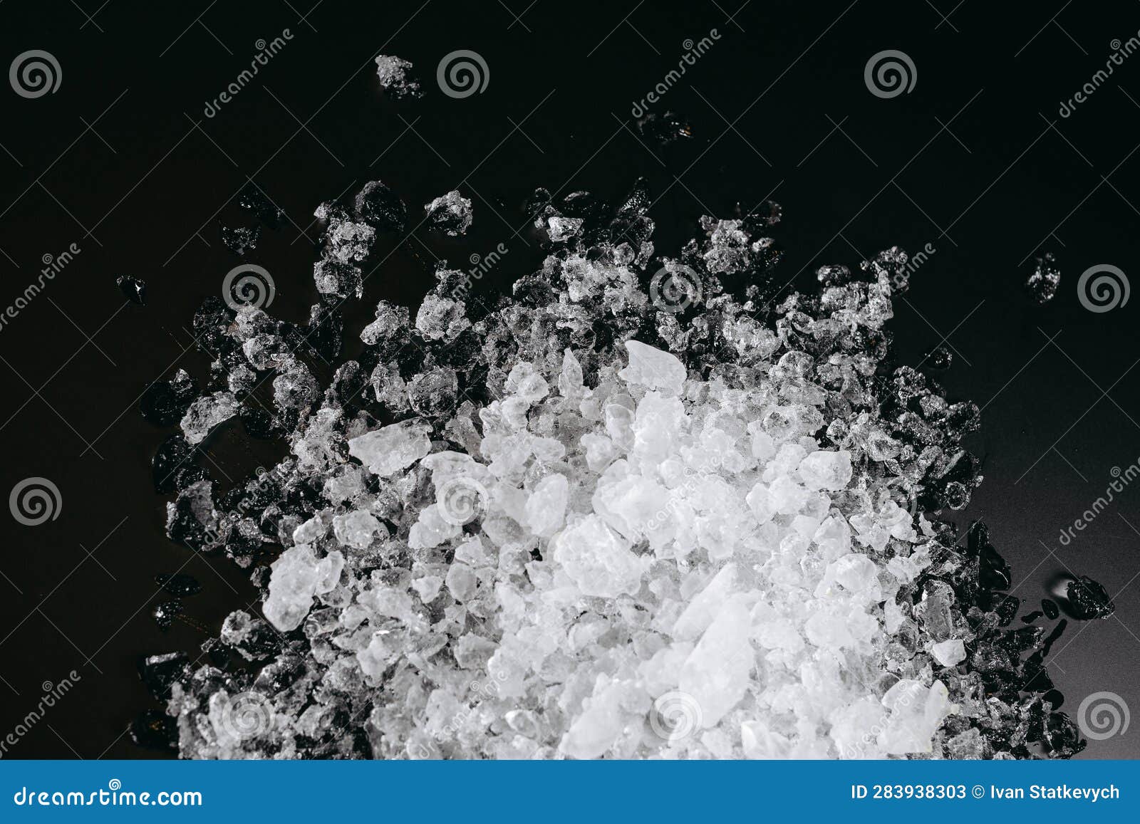 Ice Particles on a Black Background Stock Image - Image of dark, cool ...