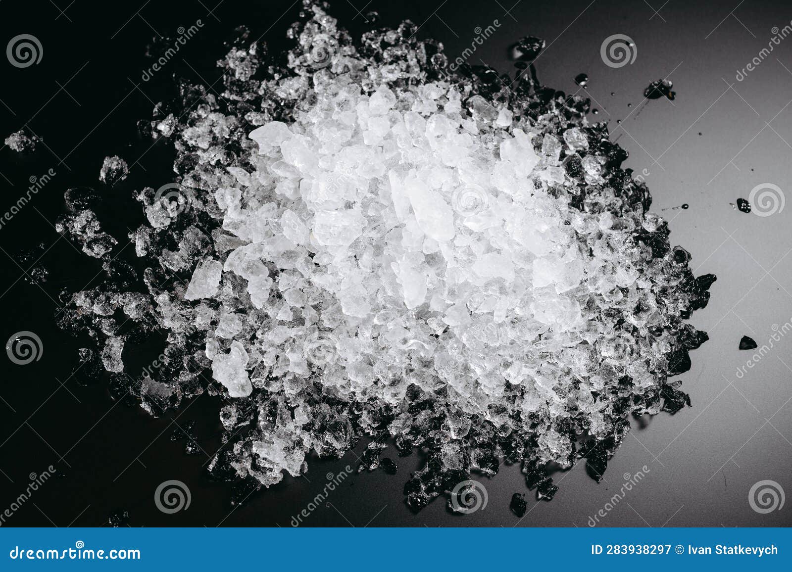 Ice Particles on a Black Background Stock Image - Image of dark, water ...