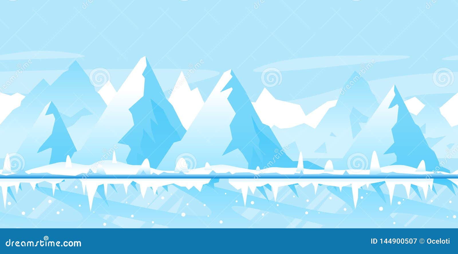 Ice Path through the Winter Mountains Stock Vector - Illustration of ...