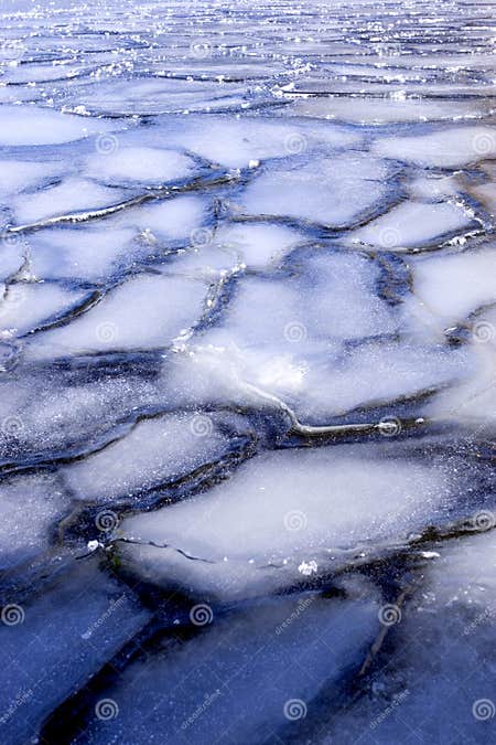 Ice Patterns in a Frozen Lake. Stock Photo - Image of weather, cold ...