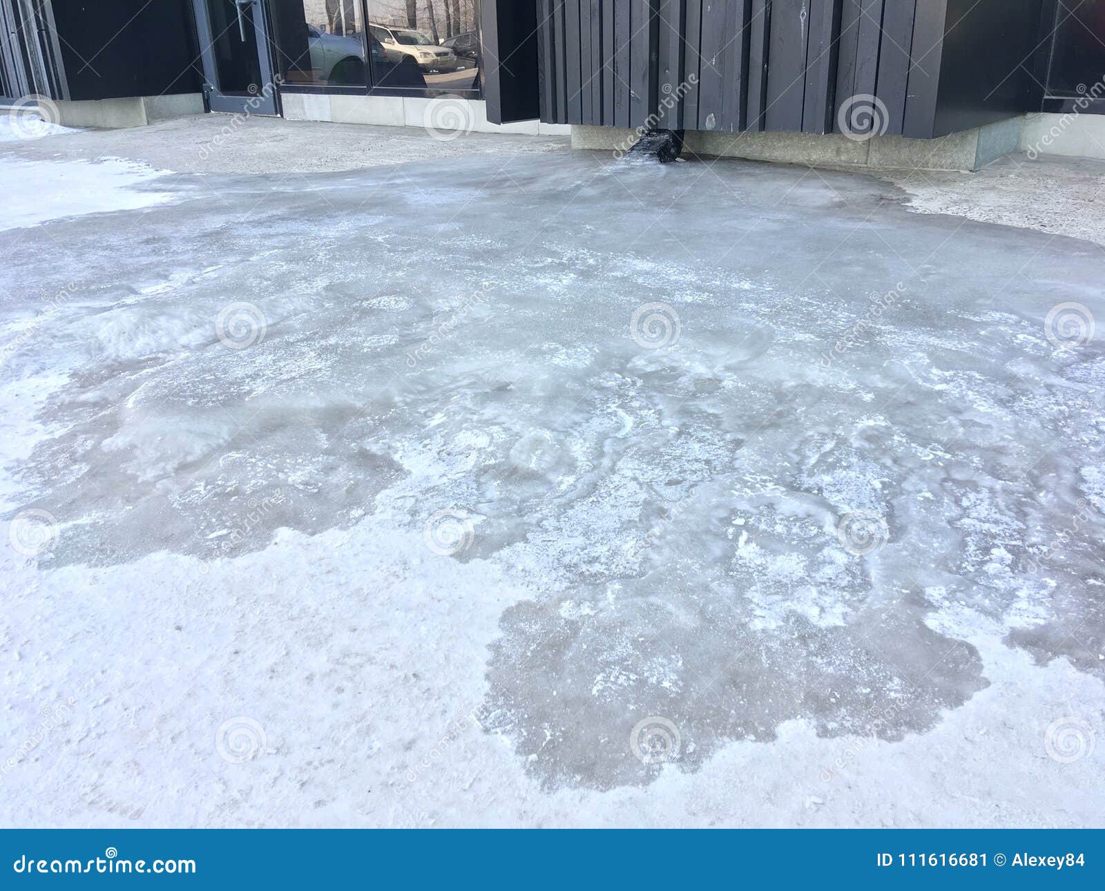 The Ice on the Pavement, Downpipe. Stock Image - Image of broadcast ...