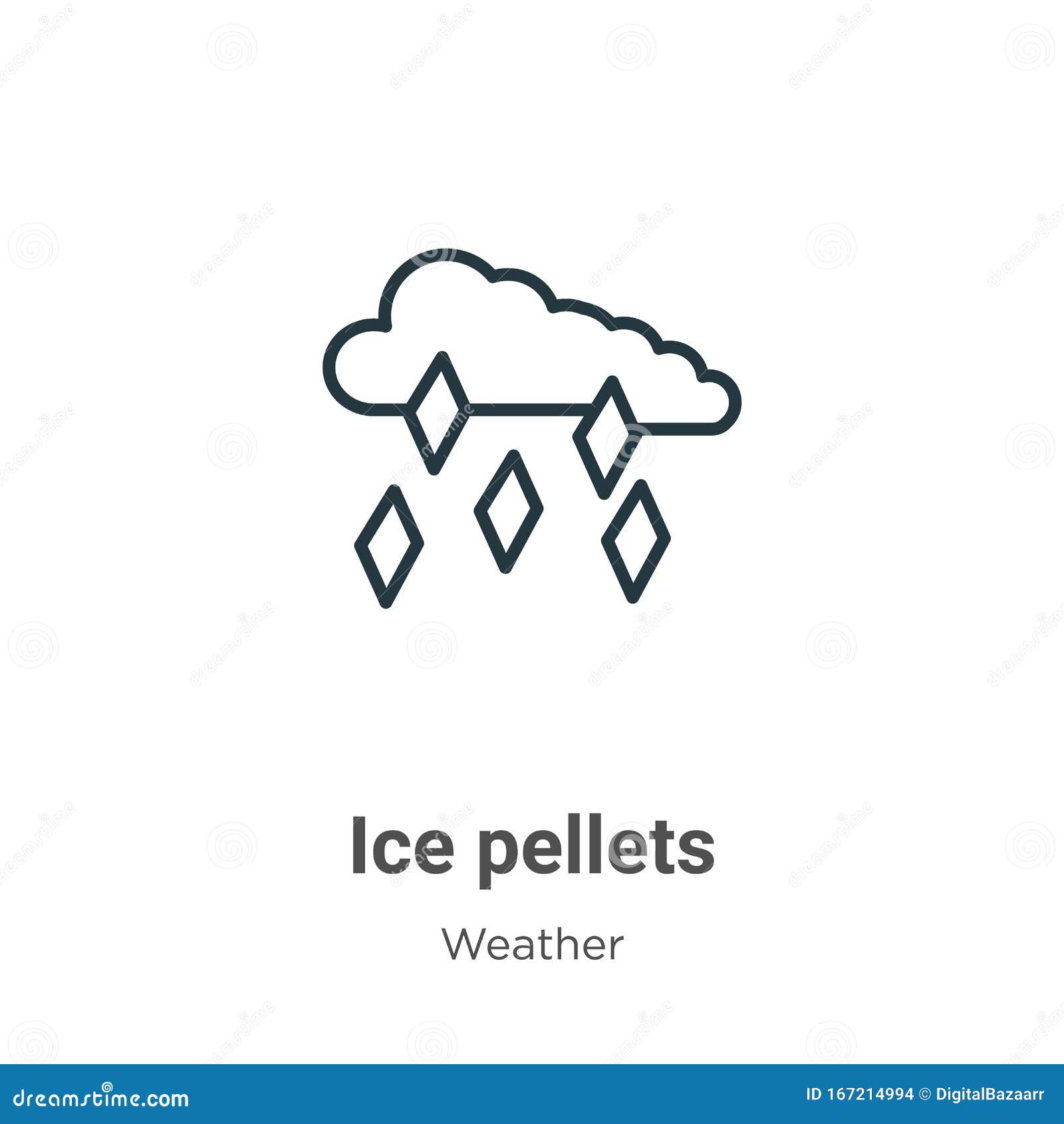 Outline Ice Pellets Vector Icon. Isolated Black Simple Line Element ...
