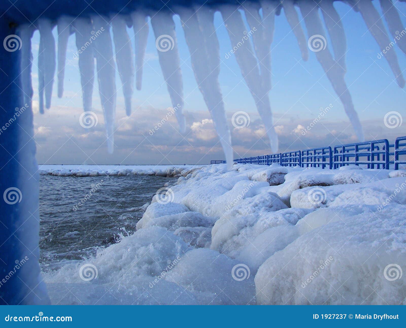 Ice Pic stock image. Image of freeze, railing, blue, point - 1927237