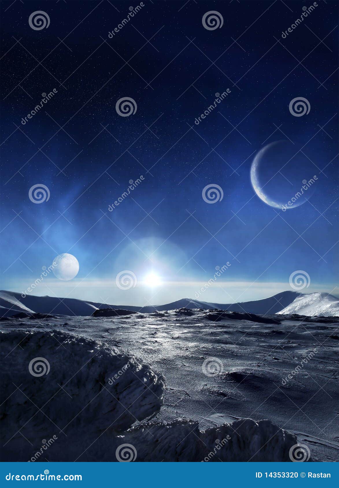 Ice planet stock photo. Image of cosmic, beautiful, clouds - 14353320
