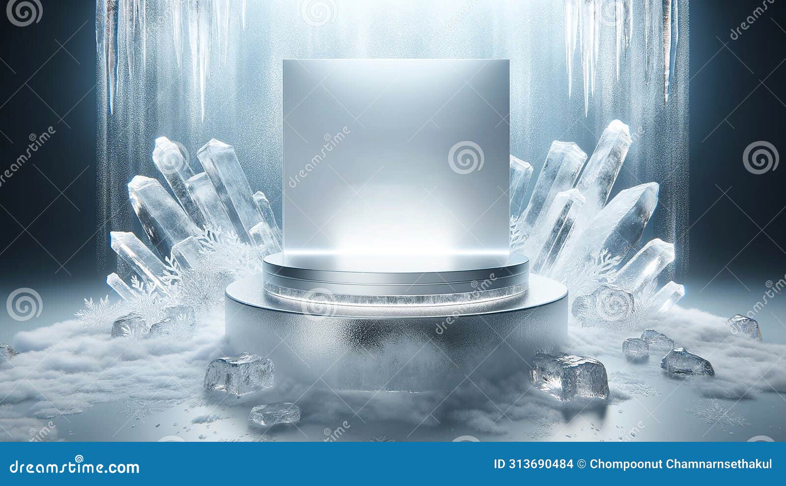 Ice Podium Perfect for the Display or Presentation of Products Stock ...