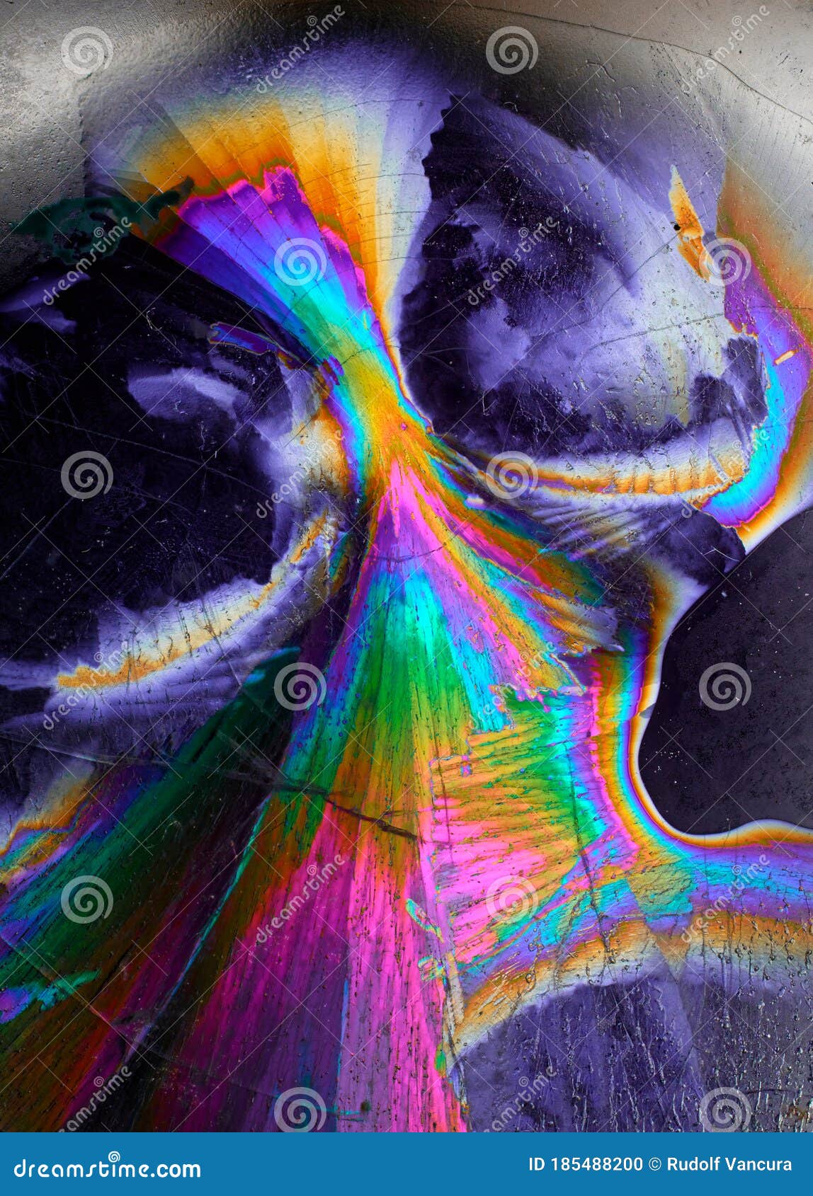 Ice in polarized light stock photo. Image of lighting - 185488200