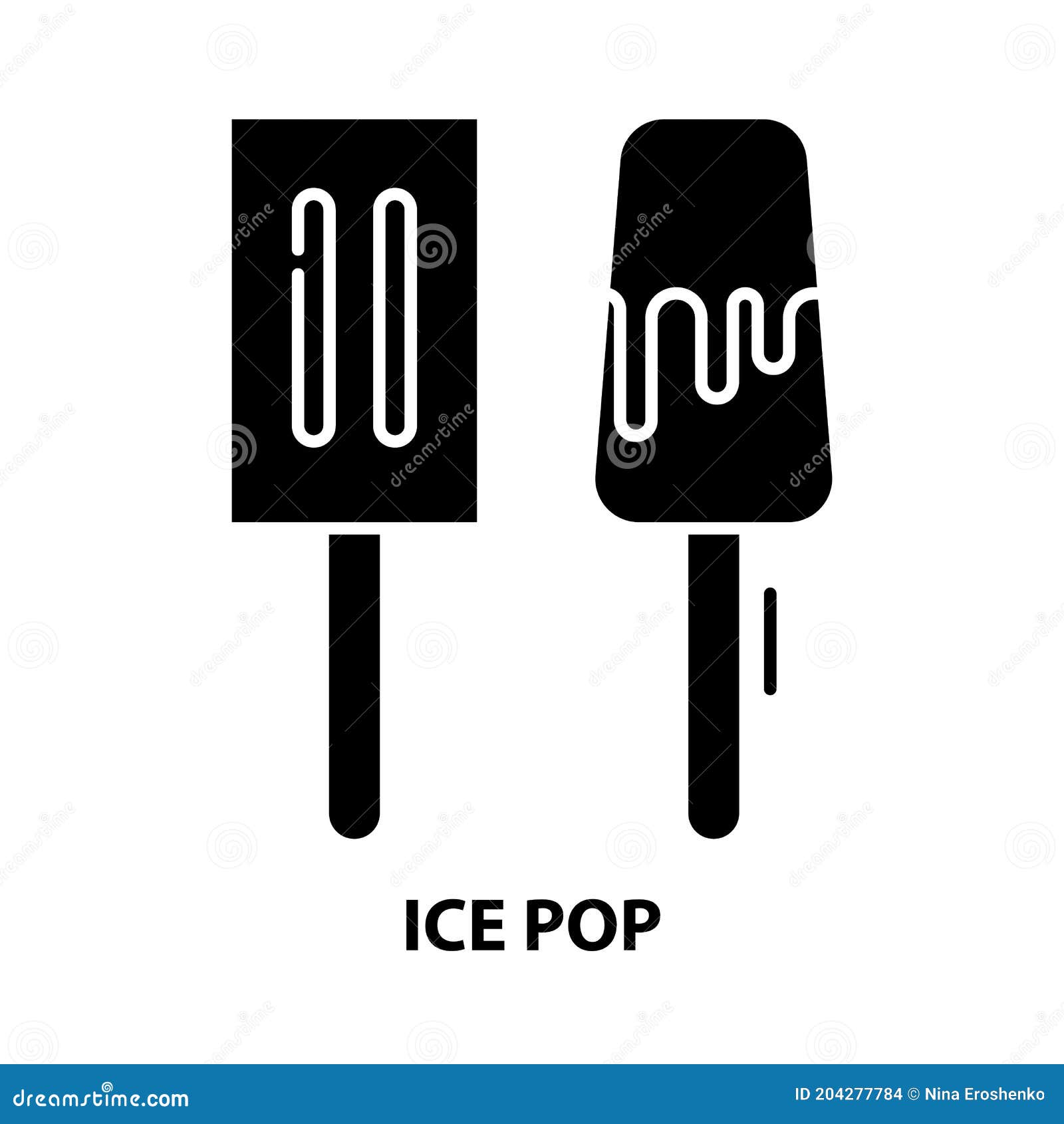 Ice Pop Icon, Black Vector Sign with Editable Strokes, Concept ...