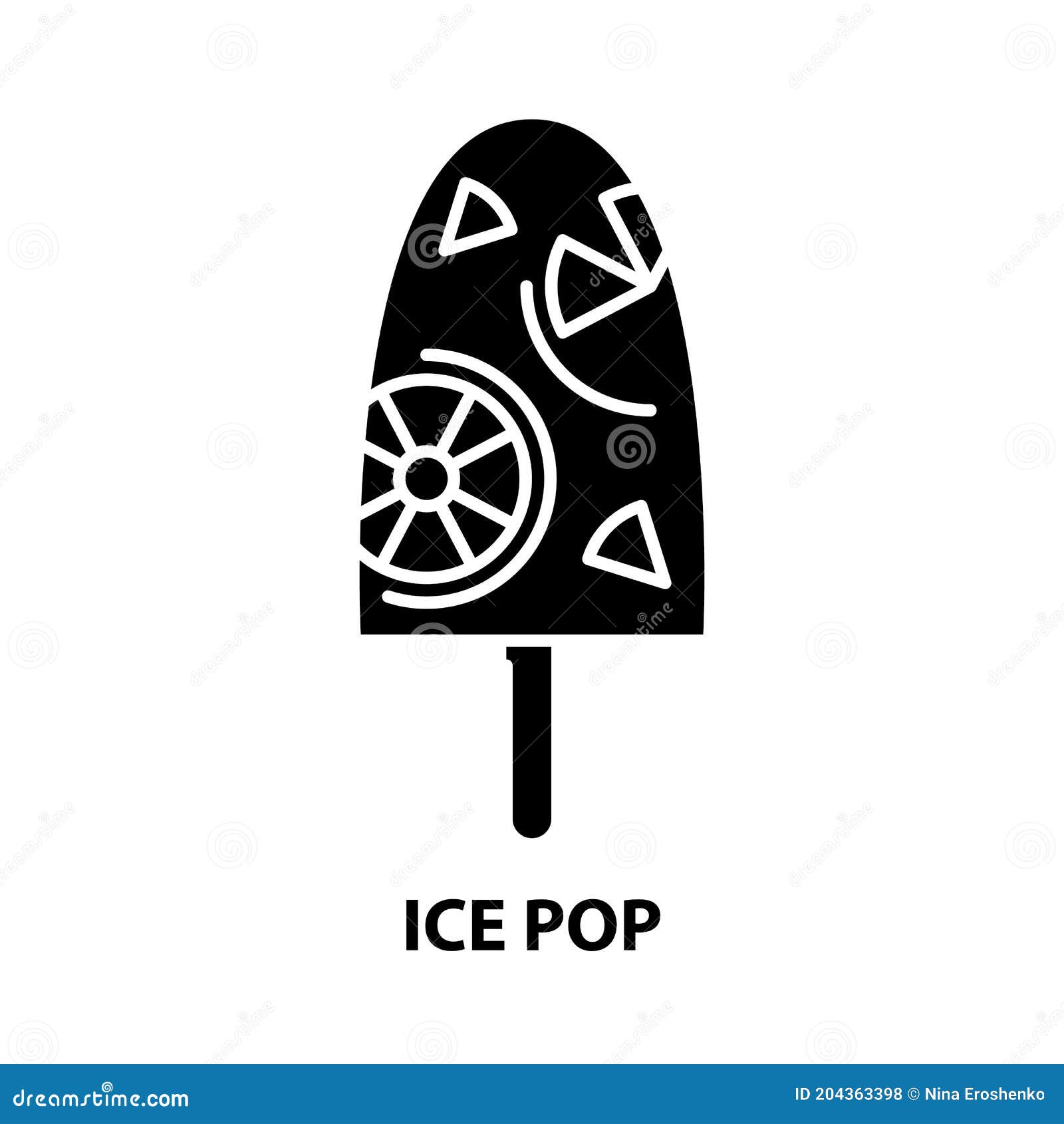 Ice Pop Symbol Icon, Black Vector Sign with Editable Strokes, Concept ...