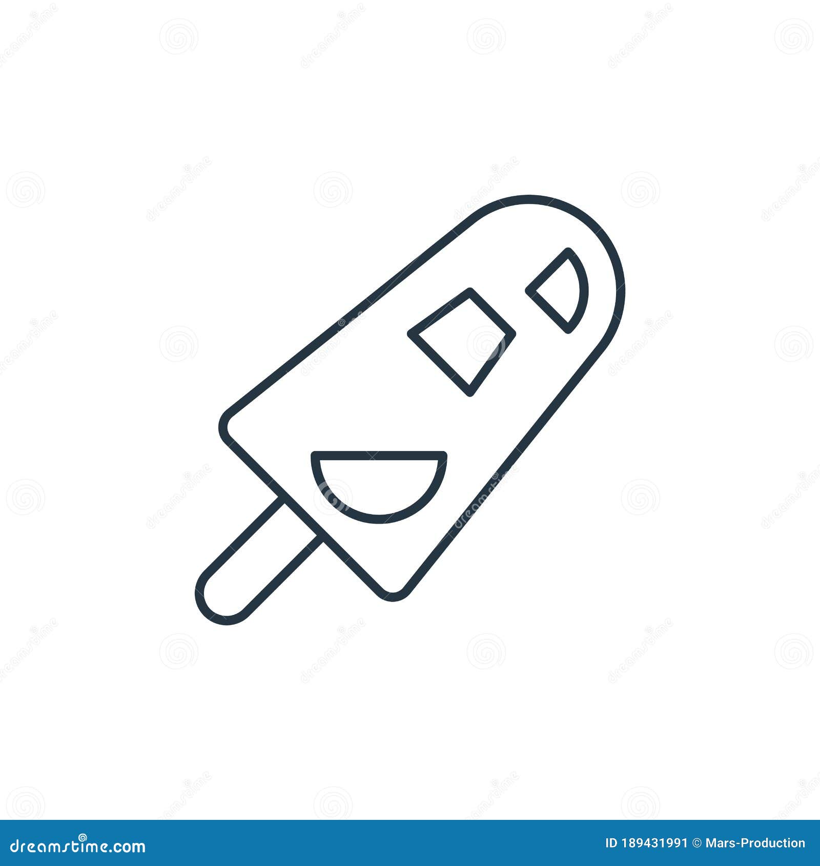 Ice Pop Vector Icon Isolated on White Background. Outline, Thin Line ...