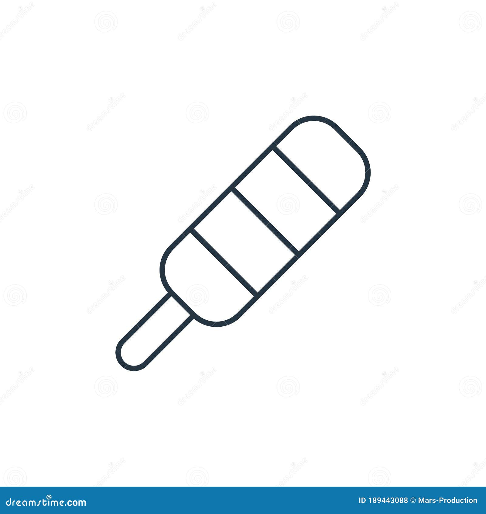 Ice Pop Vector Icon Isolated on White Background. Outline, Thin Line ...