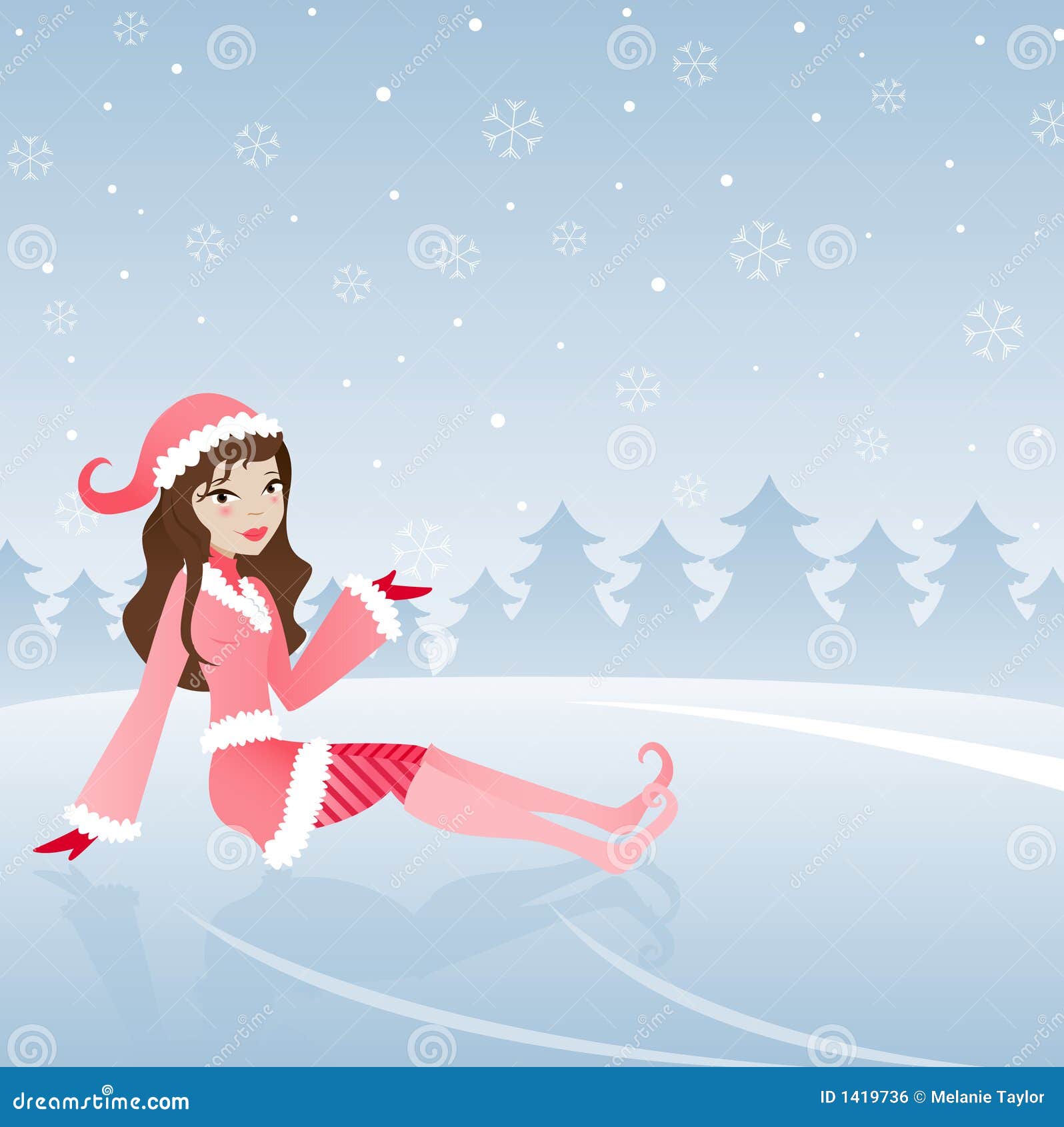 Ice Princess stock vector. Illustration of winter, coat - 1419736