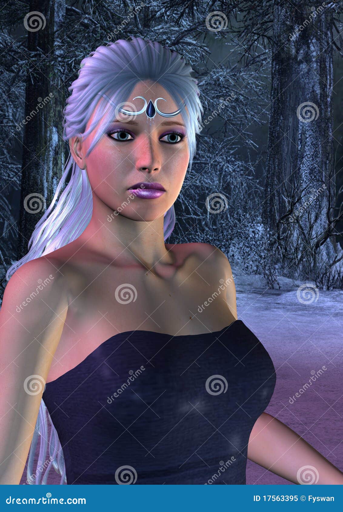 Ice Princess in Frosty Forest Stock Illustration - Illustration of ...