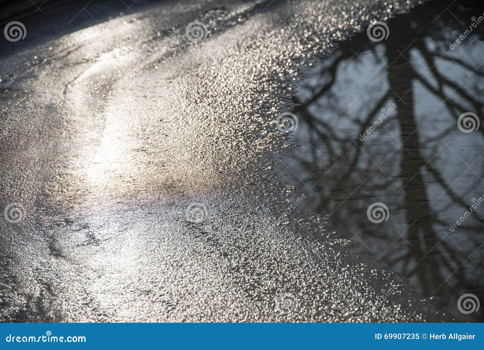 Ice puddle stock image. Image of reflection, close, frost - 69907235