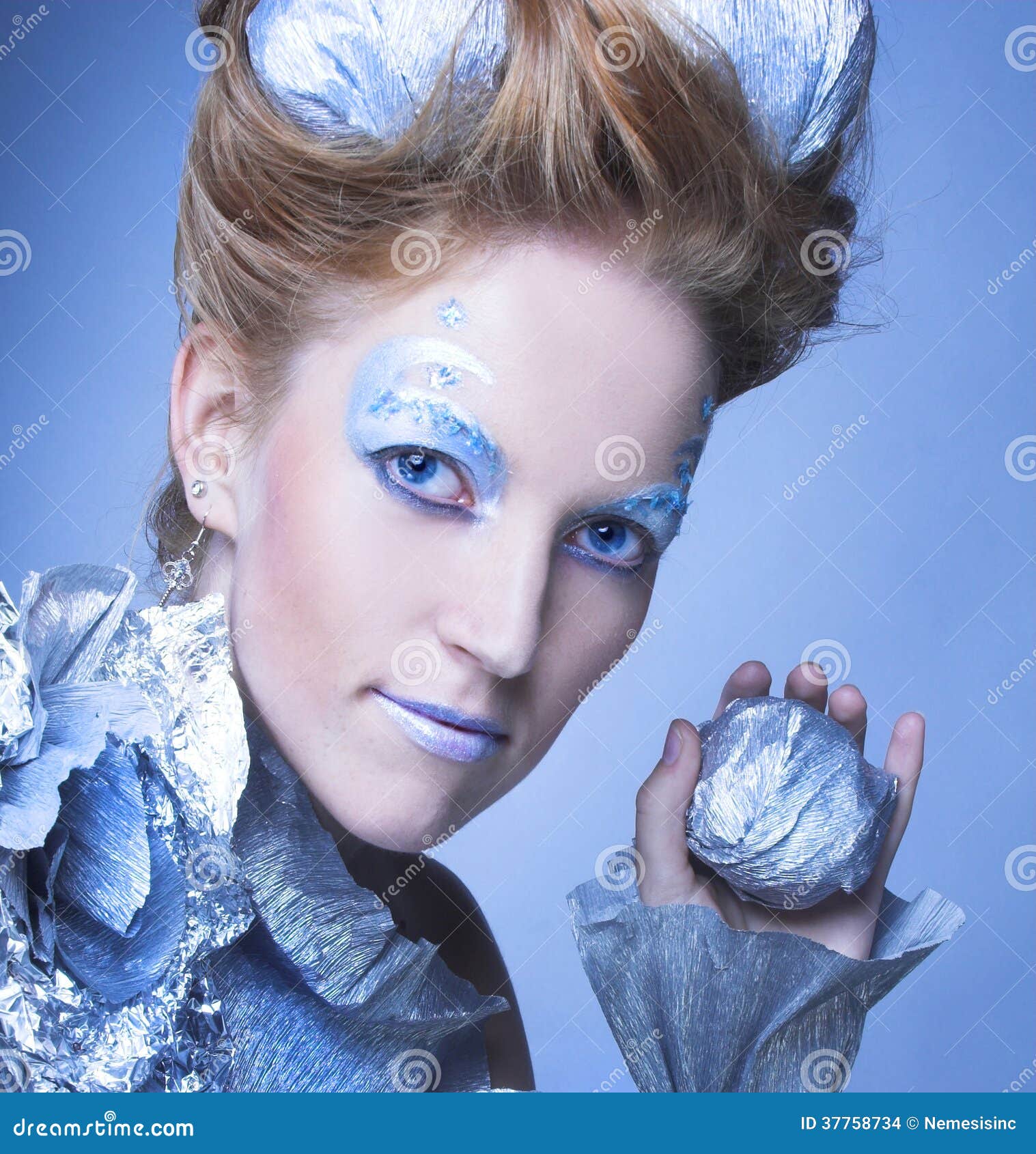 Ice-queen. stock photo. Image of look, holiday, gorgeous - 37758734