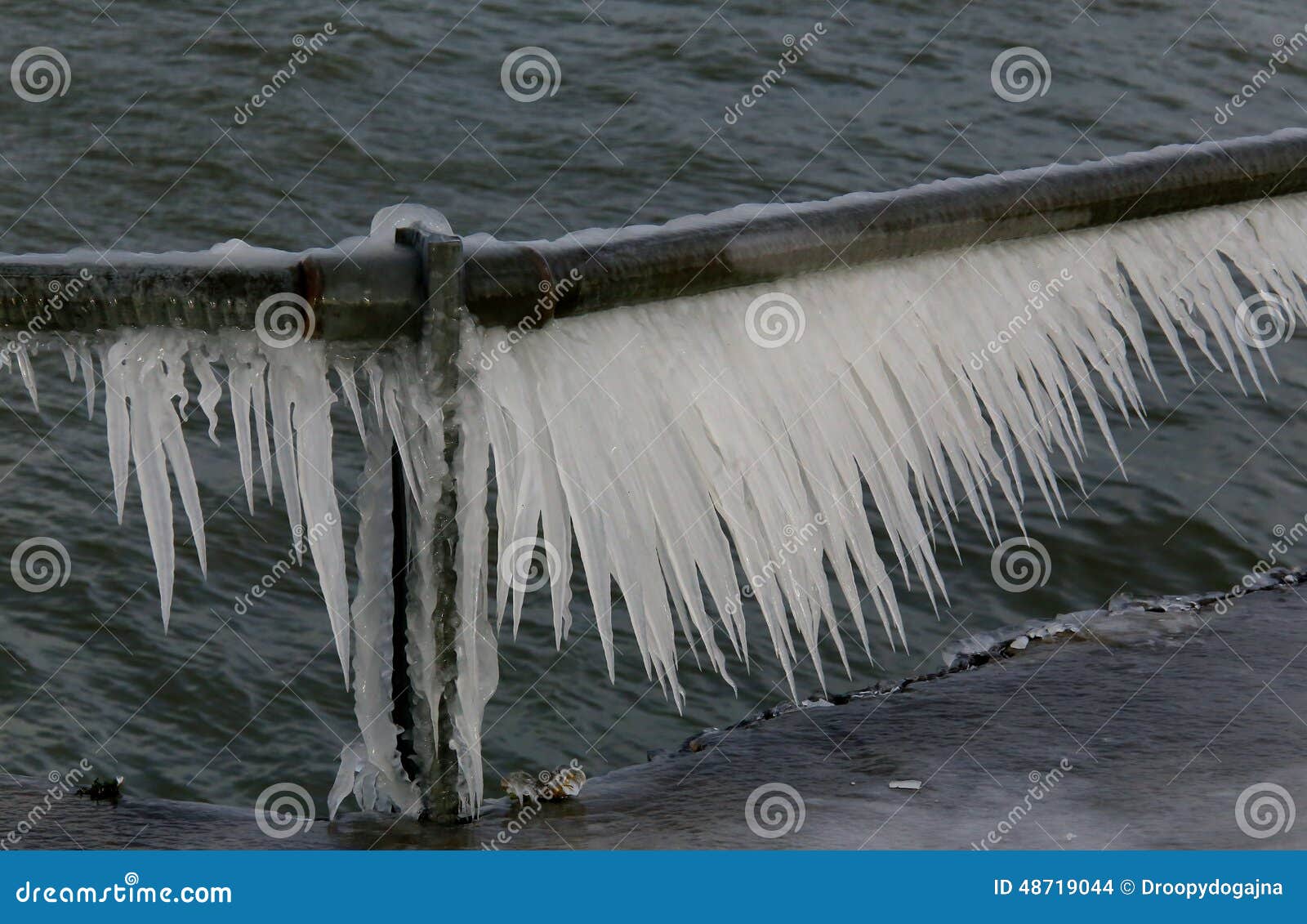 Ice on railing stock photo. Image of cold, railing, rough - 48719044