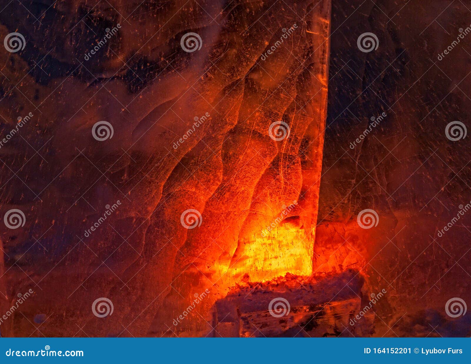 Ice Red Color Backlight, Abstract Background of Ice Texture from Ice ...