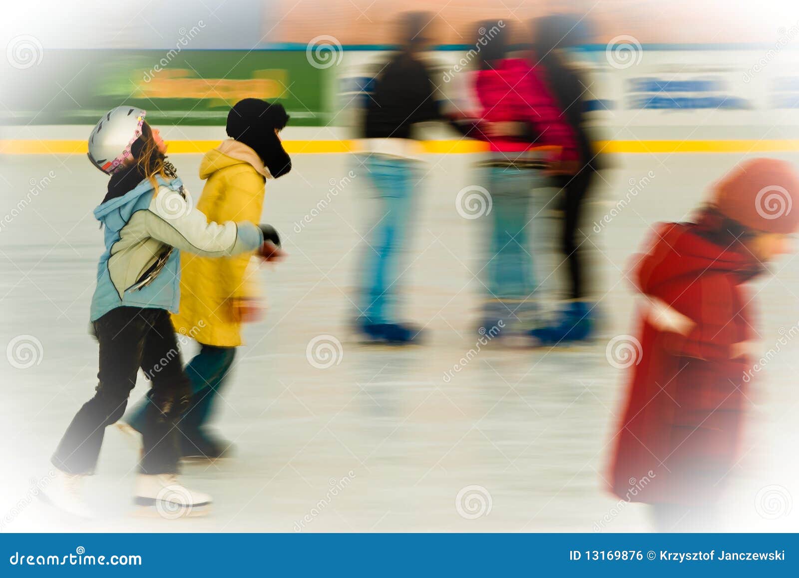 Ice rink. stock photo. Image of active, childhood, girl - 13169876