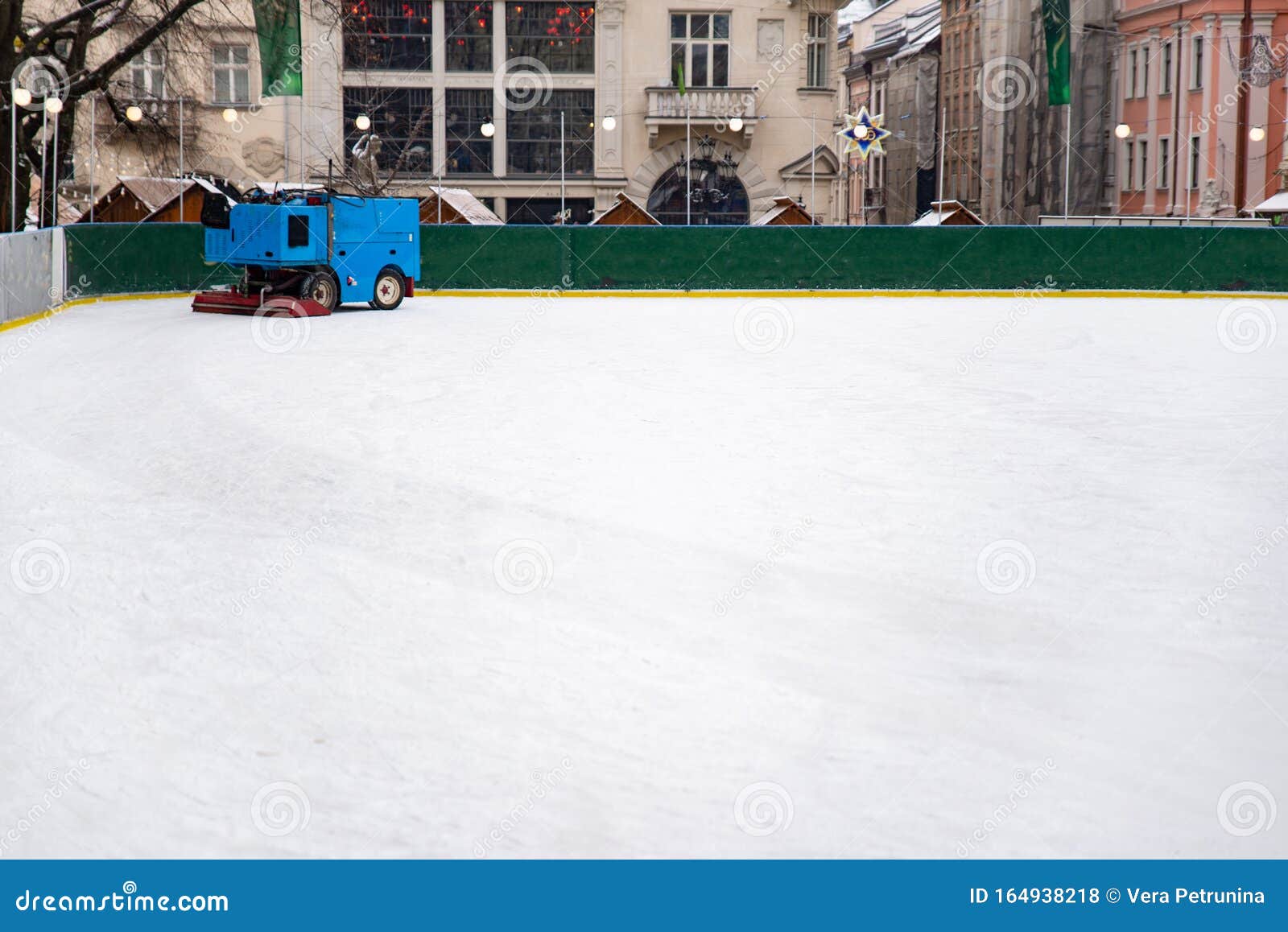 Ice rink cleaning machine stock photo. Image of rink - 164938218