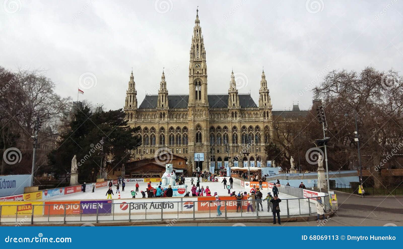 Ice Rink in Vienna. editorial stock photo. Image of building - 68069113