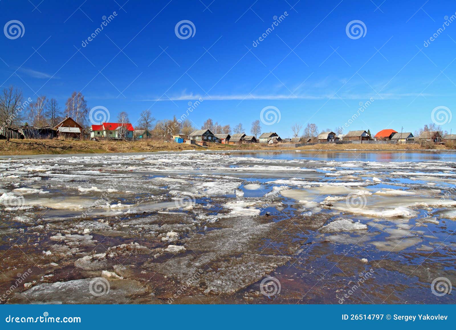Ice on river stock image. Image of quiet, poplar, road - 26514797