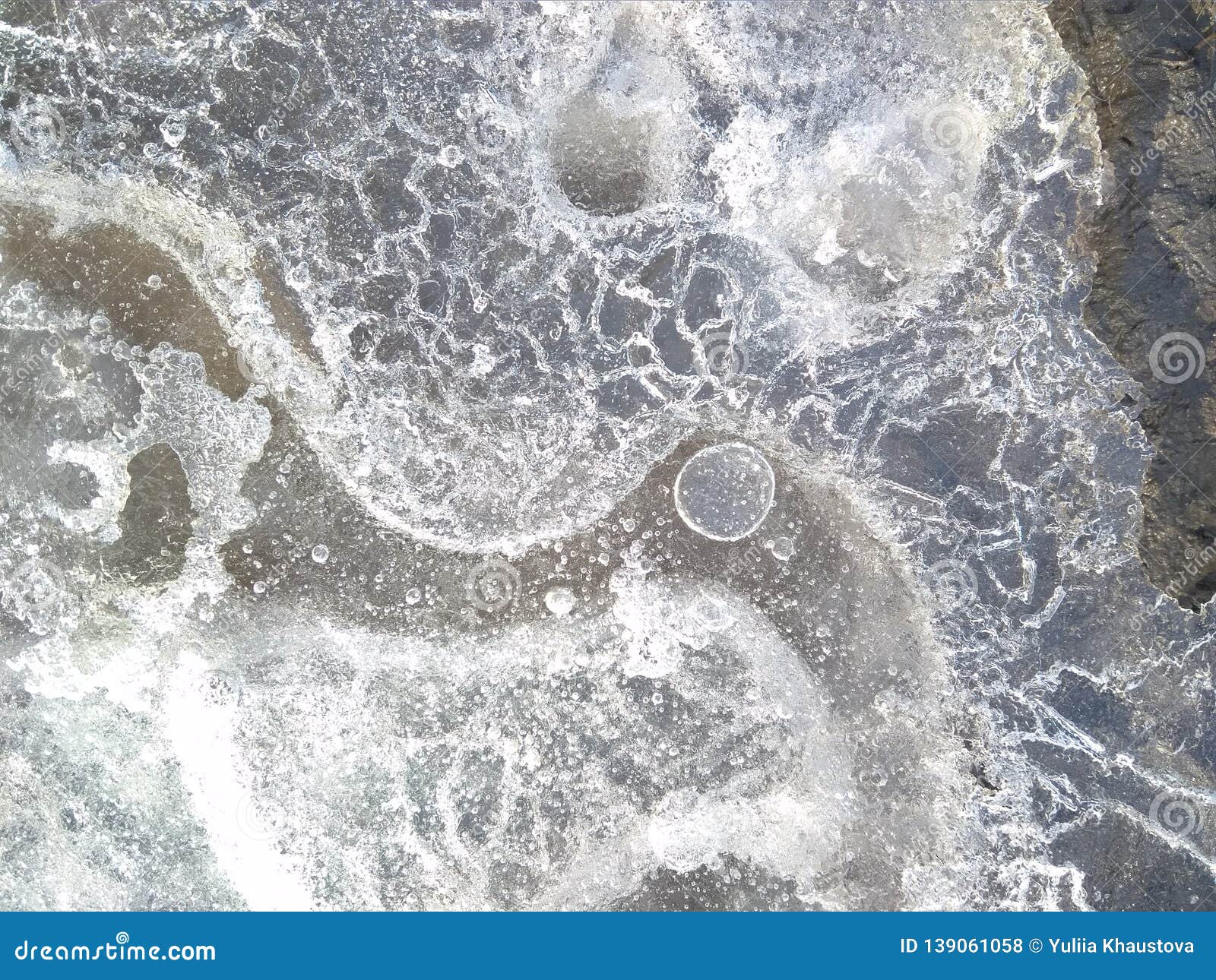 Ice on the River with Beautiful Patterns Stock Photo - Image of frosty ...